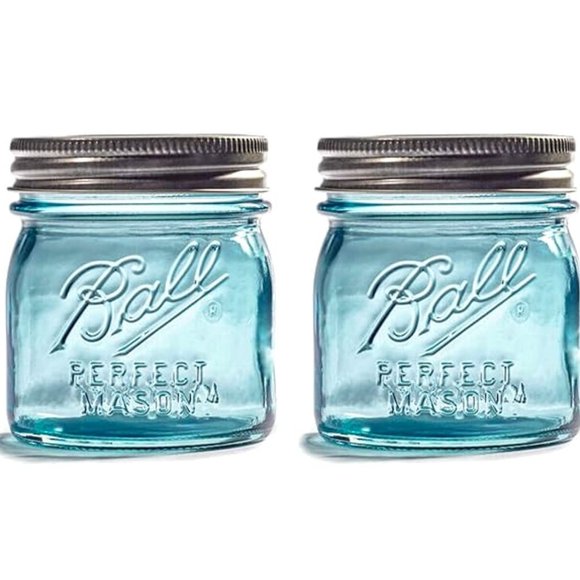 Ball Manufacturing | Kitchen | Set Of Two Aqua Ball Jar Half Pints ...